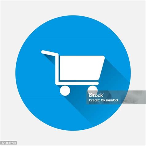 쇼핑 카트 벡터 아이콘입니다 상점 슈퍼마켓 평면 그림자와 판매의 기호입니다 레이어 그룹화 쉽게 편집 그림에 대 한 당신의 디자인에 대 한 개념에 대한 스톡 벡터 아트 및