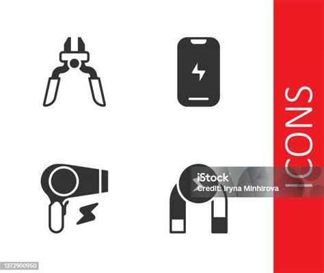 자석 플라이어 도구 헤어 드라이어 및 휴대 전화 아이콘을 설정합니다 벡터 갈고리 발톱에 대한 스톡 벡터 아트 및 기타 이미지 갈고리 발톱 건설 산업 건조한 Istock