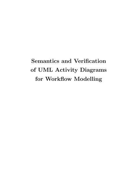 semantics and verification of uml activity diagrams for workflow