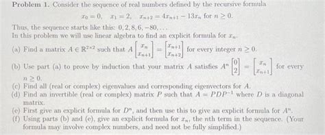 solved problem 1 consider the sequence of real numbers