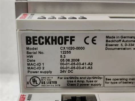 Beckhoff Cx1020 0000 Basic Cpu Module At Rs 1000 In Bhavnagar Id 2852749863633
