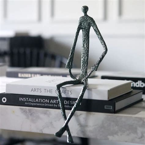 Modern Creative Metal Art Mini Sitting Posture Abstract Characters For