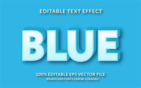 Blue Editable Text Effect Premium Vector