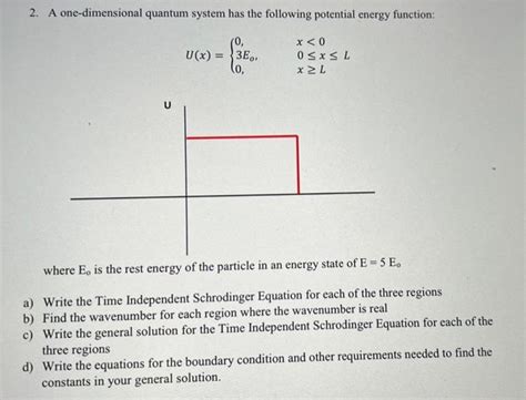 solved 2 a one dimensional quantum system has the following