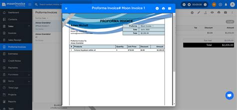 How Can I Preview The Proforma Invoice Moon Invoice Easy Invoicing