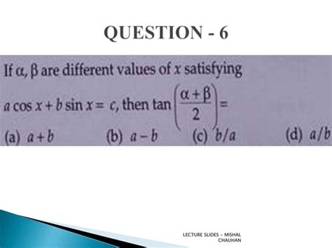 Extra Practice Problems Trigonometry Class Xi Module 3 Pptx
