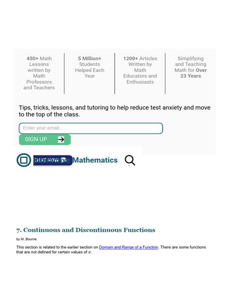 Continuous Vs Discontinuous Functions Pdf Function Mathematics Asymptote