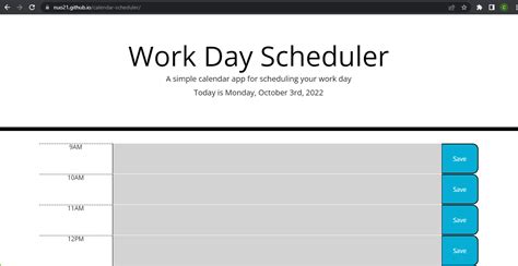 Github Nuo21calendar Scheduler Challenge 5 Work Day Scheduler