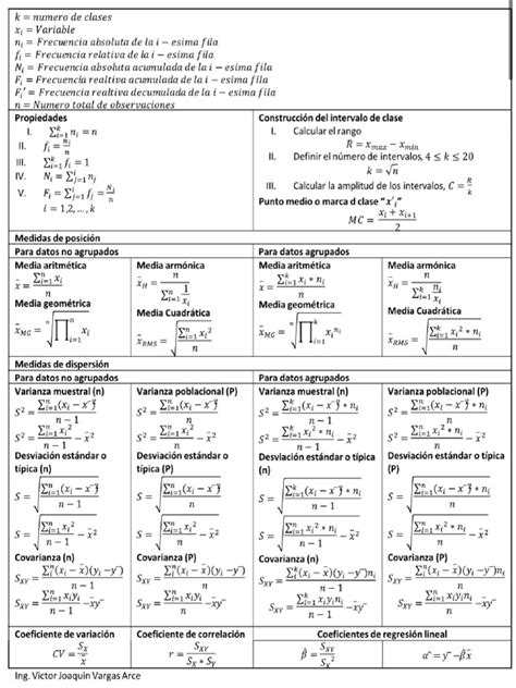 Fórmula Estadística Pdf