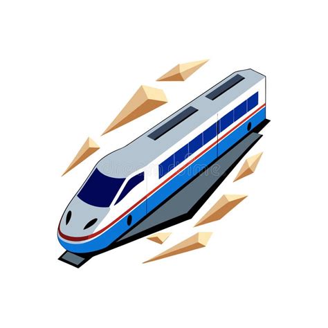 Isometric High Speed Train Illustration Vector Graphic Design Stock