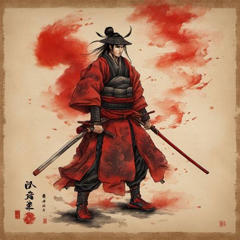 Dreamup Creation Red Samurai Scroll By Porfyrios Finix On Deviantart