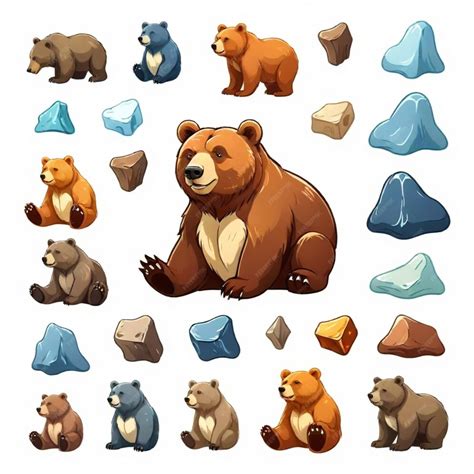 Premium Vector A Collection Of Different Types Of Bears Including A
