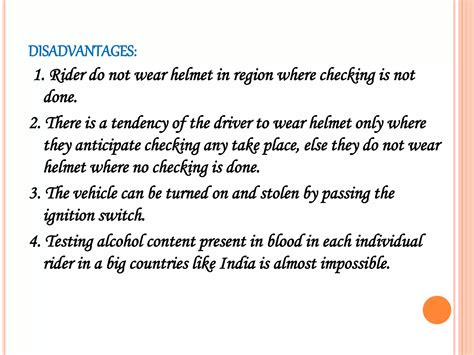 Alcohol And Helmet Detection With Engine Locking System Using Gsm Pptx