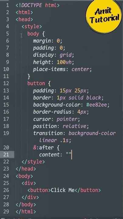 Button Click Effect Using Html And Css Shorts Shortsfeed Amittutorial Youtube