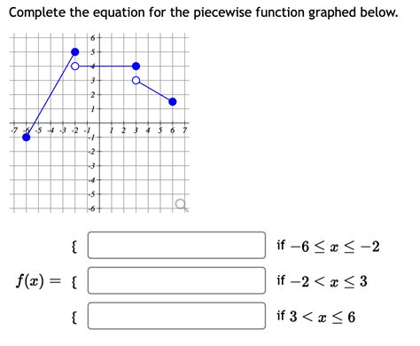 Solved Complete The Equation For The Piecewise Function