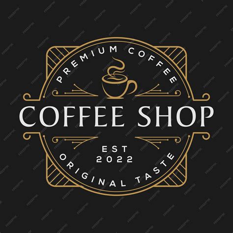 Logo Vintage De Cafetería Vector Premium