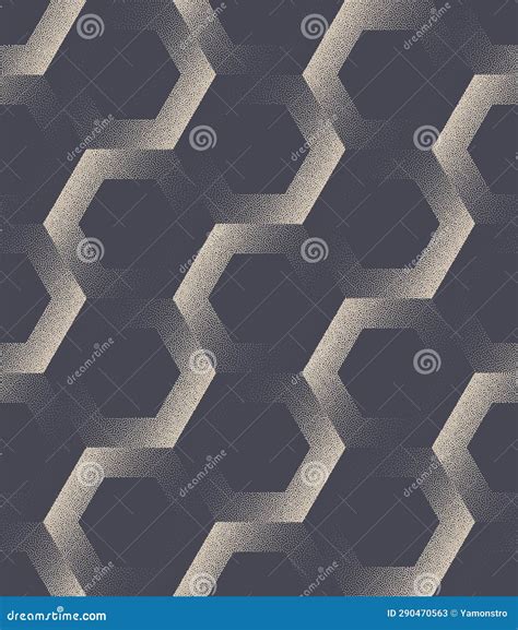 Hexagonal Grid Dynamic Seamless Pattern Vector Dot Work Abstract
