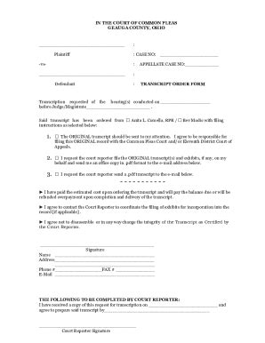 Fillable Online Transcript Order Form Pdf Fax Email Print PdfFiller