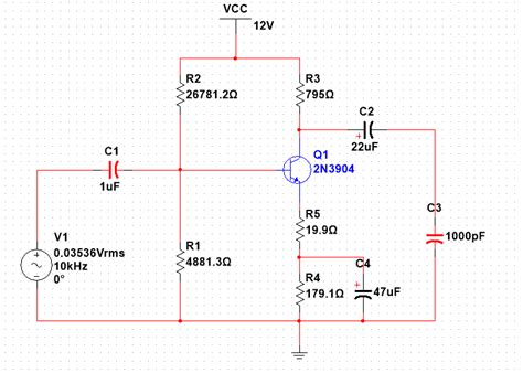 Amplifier Voltage Gain Inputoutput Impedance Using Multisim How