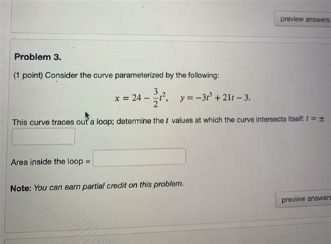 solved preview answers problem 3 1 point consider the