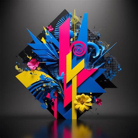 Develop An Abstract Background Using Bold Geometric Shapes Vibrant