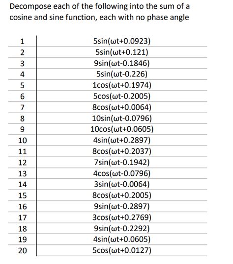 solved decompose each of the following into the sum of