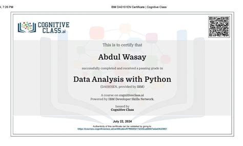 Abdul Wasay On Linkedin Dataanalysis Python Ibm Cognitiveclass