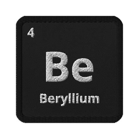 Beryllium Periodic Table Embroidered Iron On Or Sew On Patch Etsy
