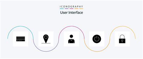 User Interface Glyph 5 Icon Pack Including Lock Ui Interface Power Interface 19219306 Vector