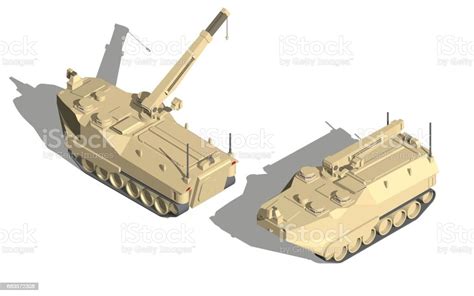 군사 수송 아이소메트릭 Vectorassault 수 륙 양용 차량 복구 모델입니다 군사에 대한 스톡 벡터 아트 및 기타 이미지 군사 등측투영법 3차원 형태 Istock