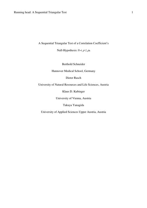 pdf a sequential triangular test of a correlation coefficient s null