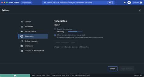 docker desktop kubernetes가 계속 시작되지 않는 경우 이슈칼럼