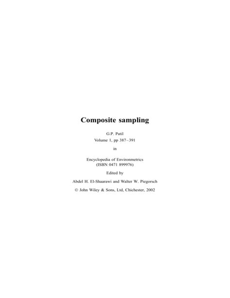 Composite Sampling Penn State Department Of Statistics
