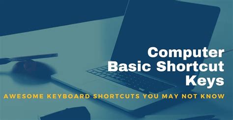 Basic Computer Keyboard Shortcut Keys Tech Publish