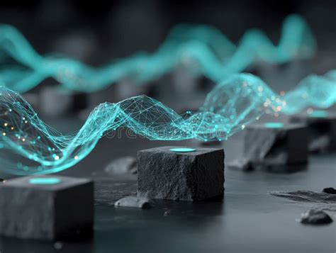 Abstract Conceptual Image Showcasing Digital Technology Symbolized By Crystal Structures And