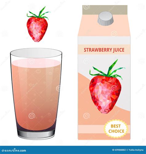 Packaging Design Strawberry Juice Stock Vector Illustration Of Glass