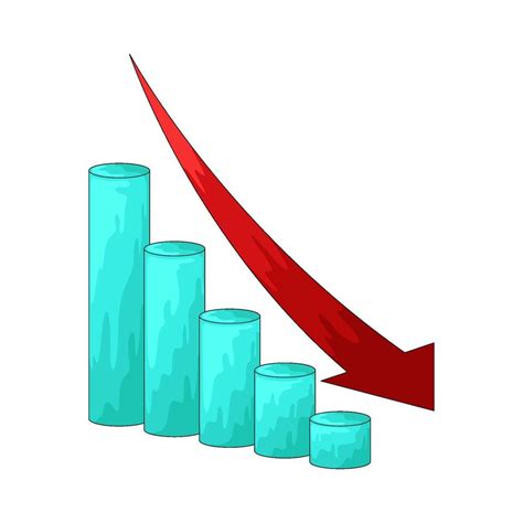 Declining Bar Chart With Red Arrow 70962654 Vector Art At Vecteezy
