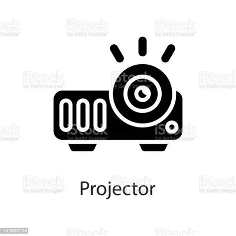 프로젝터 벡터 솔리드 아이콘 디자인 일러스트 레이 션을 흰색 배경에 놓습니다 Eps 10 파일 가정의 방에 대한 스톡 벡터 아트 및 기타 이미지 Istock