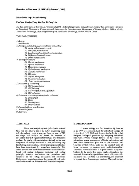Microfluidic Chips For Cell Sorting Download Free Pdf Microfluidics Flow Cytometry
