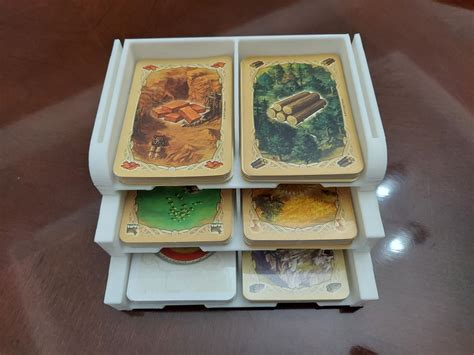collapsing resource card tray for catan card organizer holder