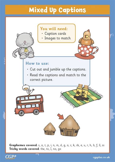 Mixed Up Captions Reception And Year 1 Cgp Plus Worksheets Library