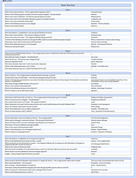 Poetic Pop Quiz Day 1 Answers 72023 Rafkarena