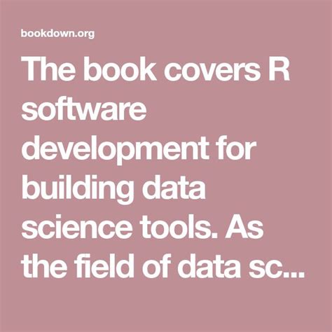 R Software Development For Data Science Tools