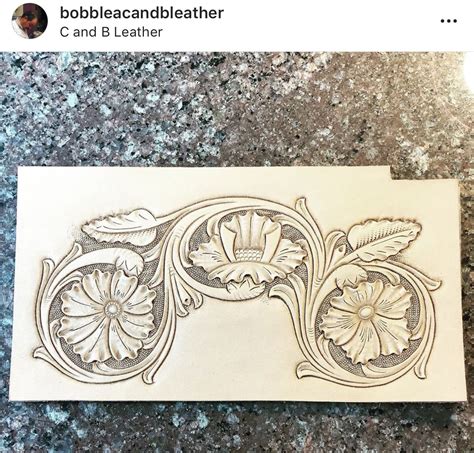 Leather Tooling Pattern With Leaves And Acorns