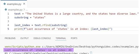 How To Find The Last Occurrence Of A Substring In A String Using Python?
