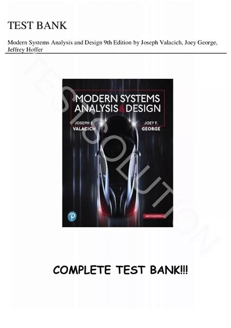 Test Bank For Modern Systems Analysis And Design 9th Edition By