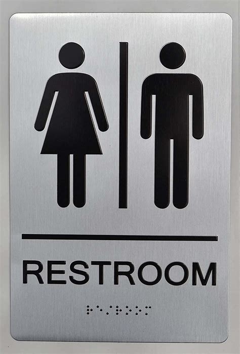 Unisex Restroom Ada Compliant Sign Tactile Signs The Sensation Line