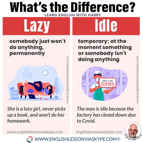 difference between lazy and idle learn english with harry 👴