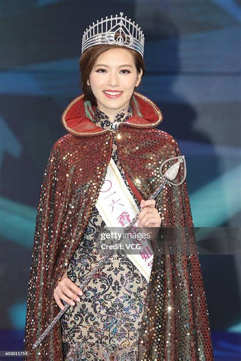 First Place Crystal Fung Poses After The Miss Hong Kong Pageant 2016