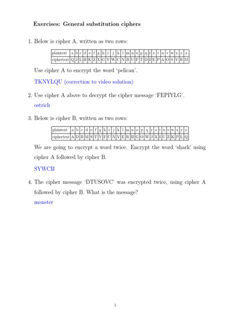 Solutionsgeneralsubstitutionciphers Pdf